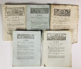 French Revolution. Hairdressers, banners, posters. 5 pamphlets. - Asta ...