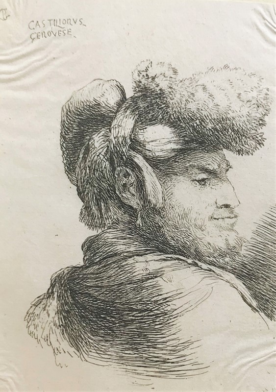 CASTIGLIONE. Four etchings taken from: Piccoli studi di teste all ...