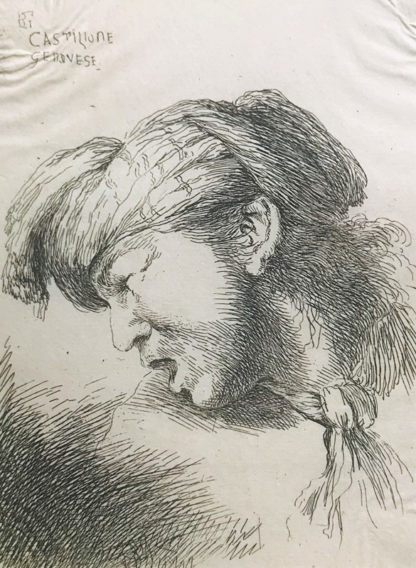 CASTIGLIONE. Four etchings taken from: Piccoli studi di teste all ...
