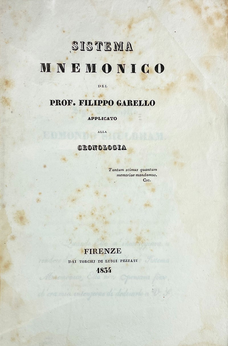 Mnemonic. GARELLO. Sistema mnemonico - auctions & price archive